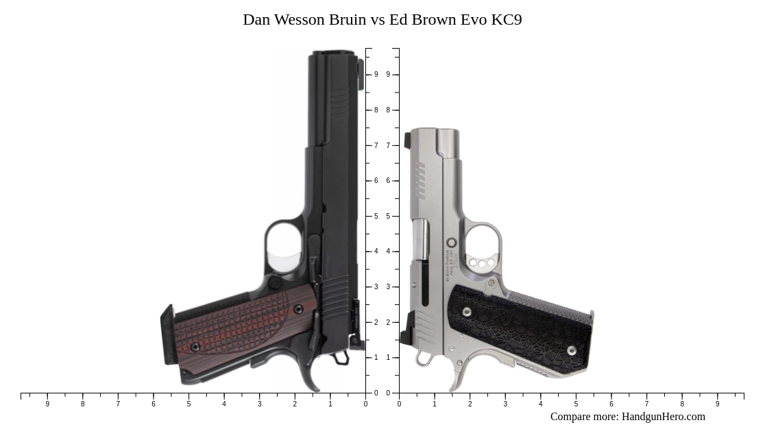 Dan Wesson Bruin vs Ed Brown Evo KC9 size comparison | Handgun Hero