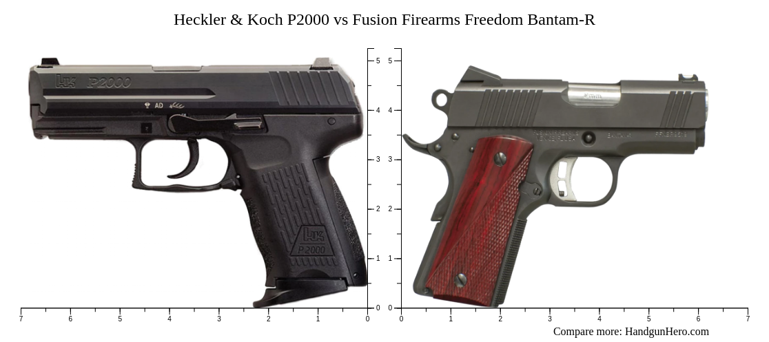 Heckler & Koch P2000 vs Fusion Firearms Freedom Bantam-R size ...