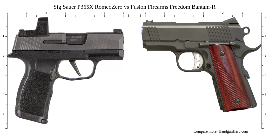 Sig Sauer P365X RomeoZero vs Fusion Firearms Freedom Bantam-R size ...