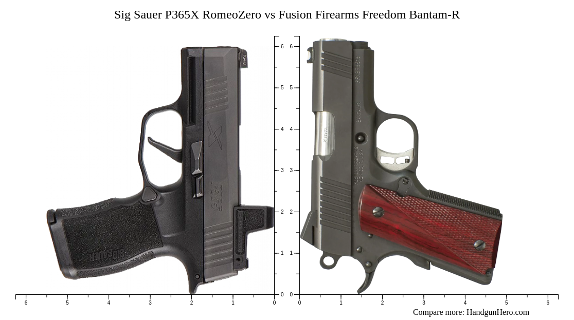 Sig Sauer P365X RomeoZero vs Fusion Firearms Freedom Bantam-R size ...
