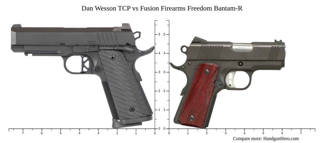 Dan Wesson TCP vs Fusion Firearms Freedom Bantam-R size comparison ...