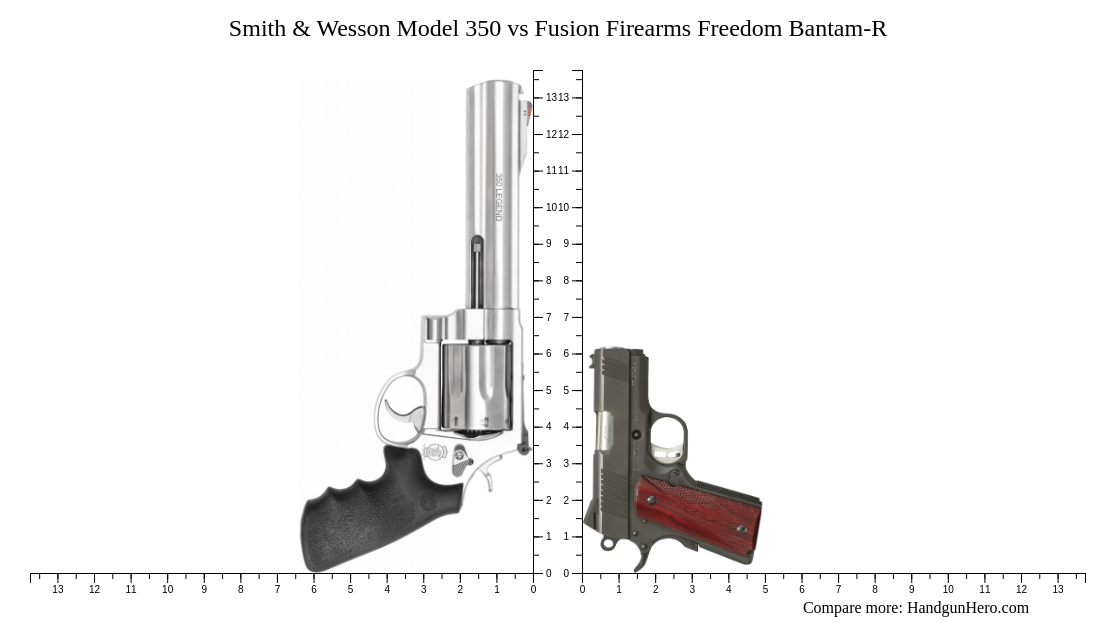 Smith & Wesson Model 350 vs Fusion Firearms Freedom Bantam-R size ...