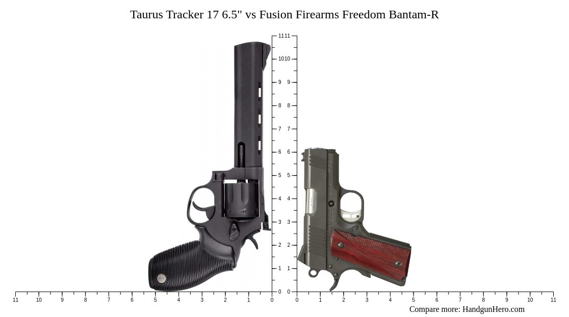 Taurus Tracker 17 6.5" vs Fusion Firearms Freedom Bantam-R size ...