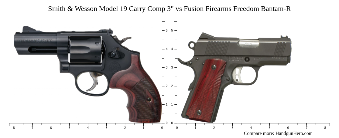 Smith & Wesson Model 19 Carry Comp 3" vs Fusion Firearms Freedom Bantam ...