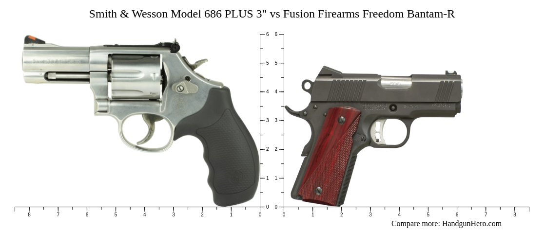 Smith & Wesson Model 686 PLUS 3" vs Fusion Firearms Freedom Bantam-R ...