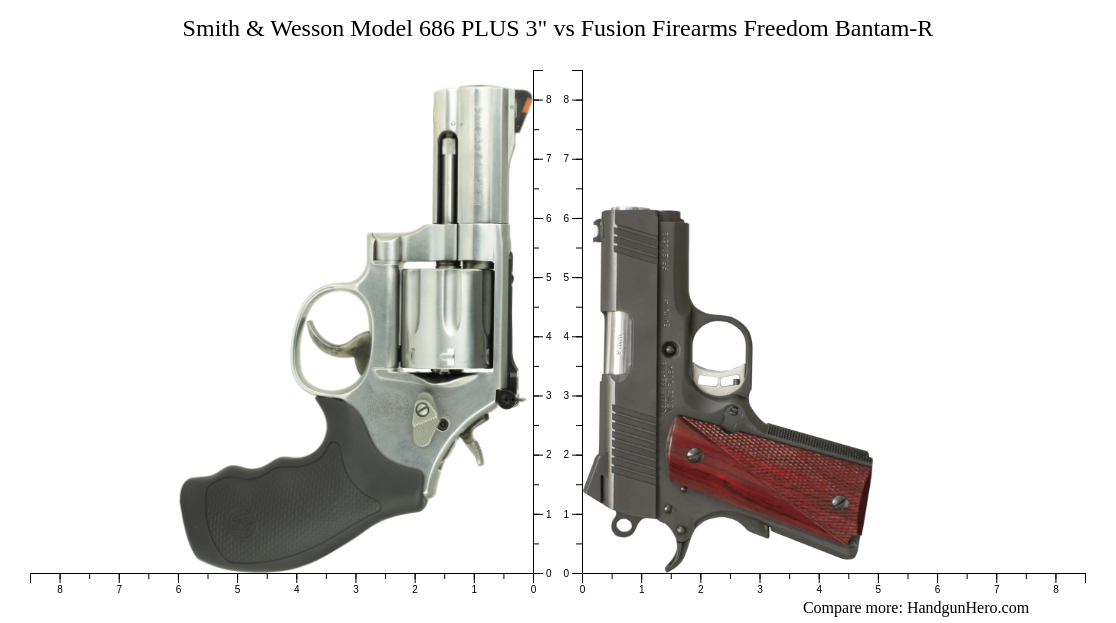 Smith & Wesson Model 686 PLUS 3" vs Fusion Firearms Freedom Bantam-R ...