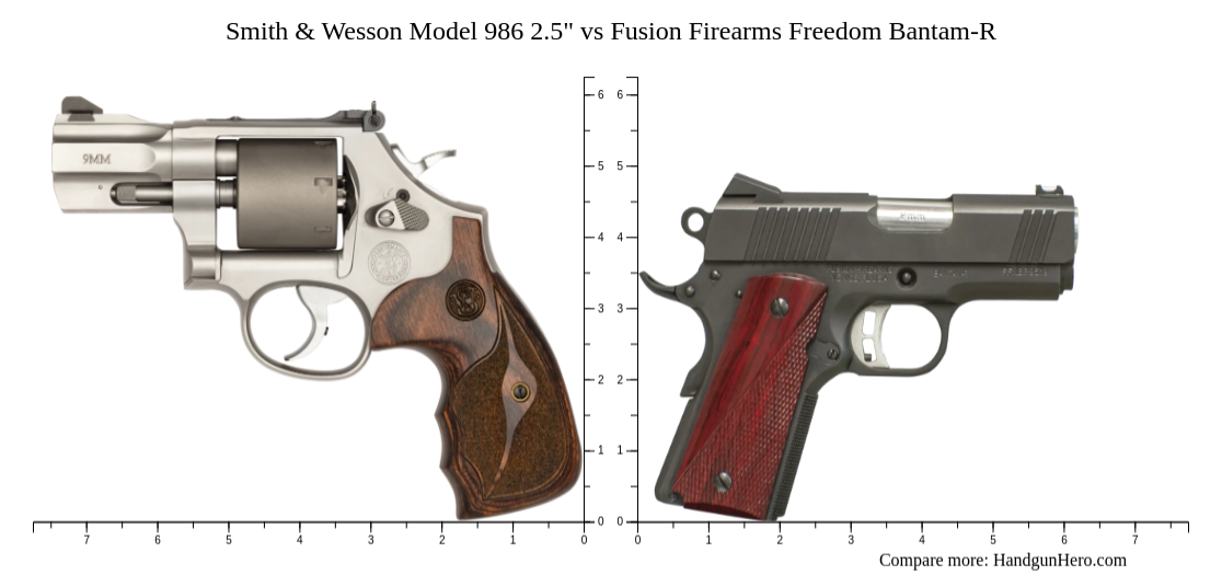 Smith & Wesson Model 986 2.5" vs Fusion Firearms Freedom Bantam-R size ...
