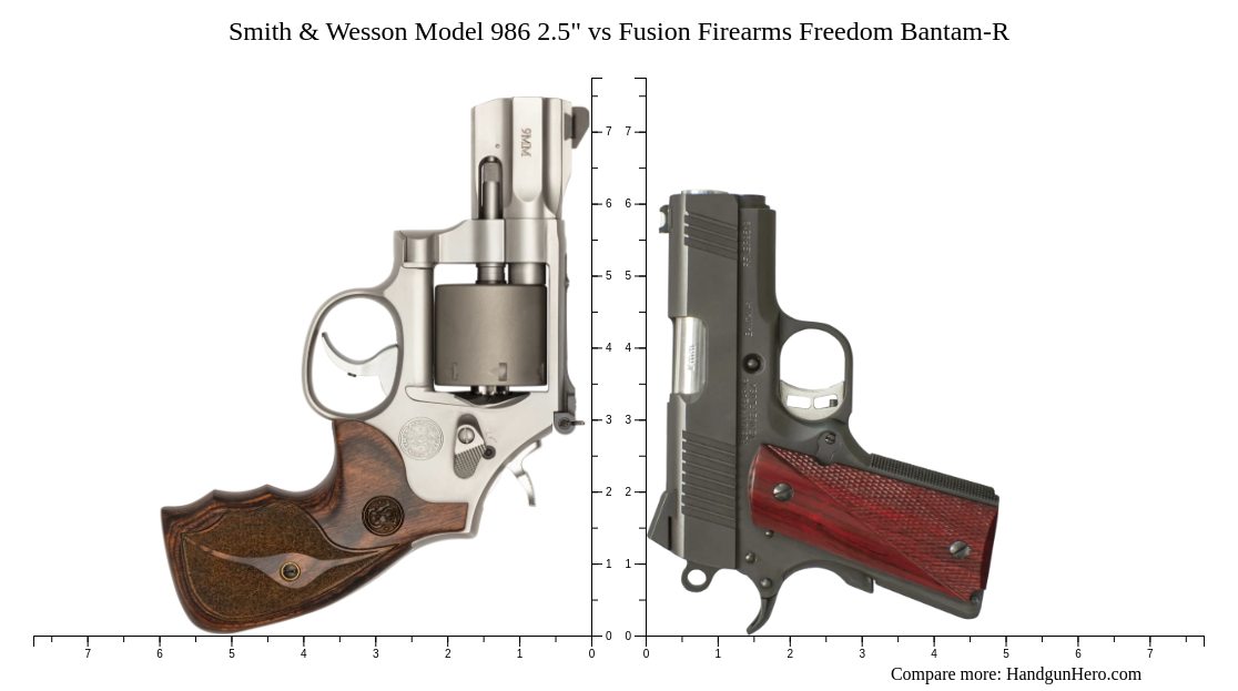 Smith & Wesson Model 986 2.5" vs Fusion Firearms Freedom Bantam-R size ...