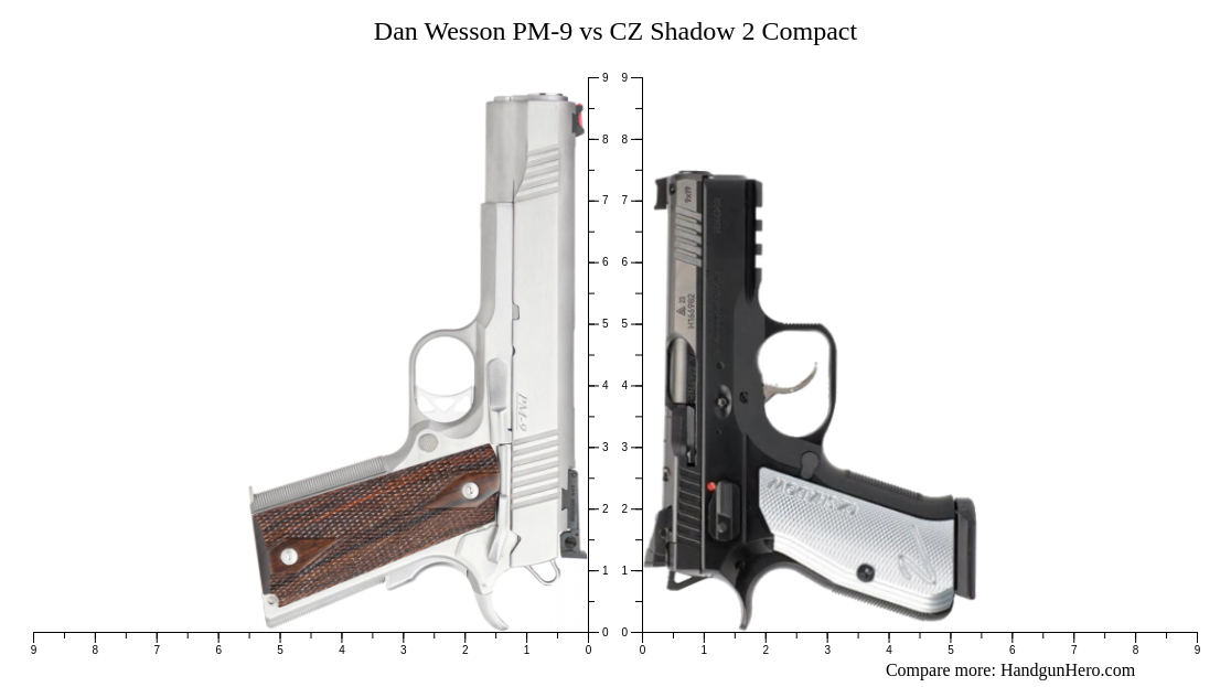 Dan Wesson PM-9 vs CZ Shadow 2 Compact size comparison | Handgun Hero