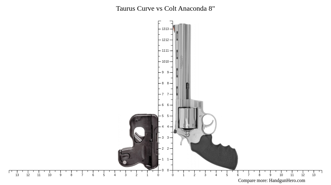 Taurus Curve vs Colt Anaconda 8" size comparison | Handgun Hero