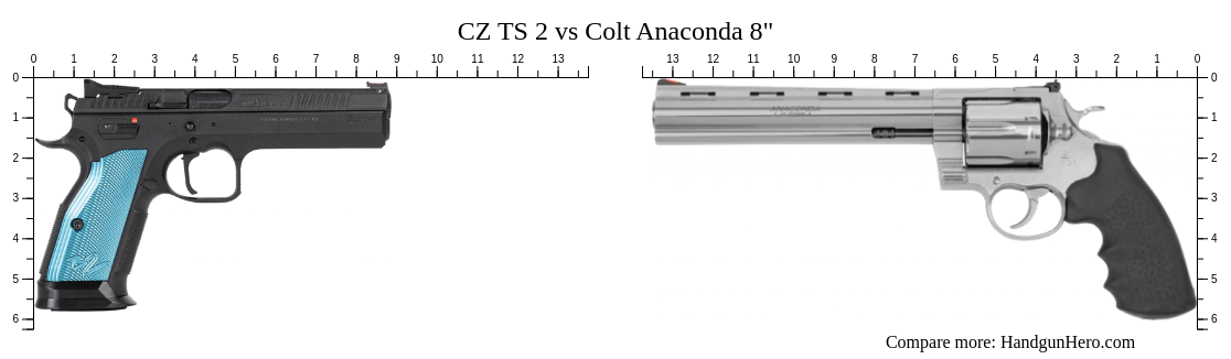 CZ TS 2 vs Colt Anaconda 8" size comparison | Handgun Hero