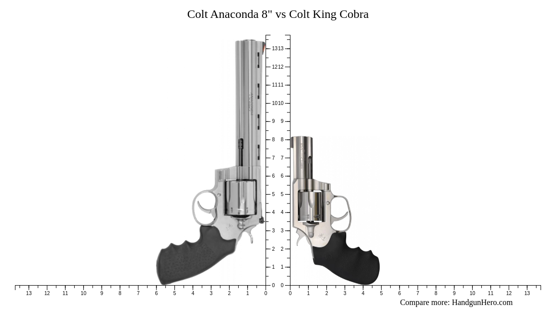 Colt Anaconda 8" vs Colt King Cobra size comparison | Handgun Hero