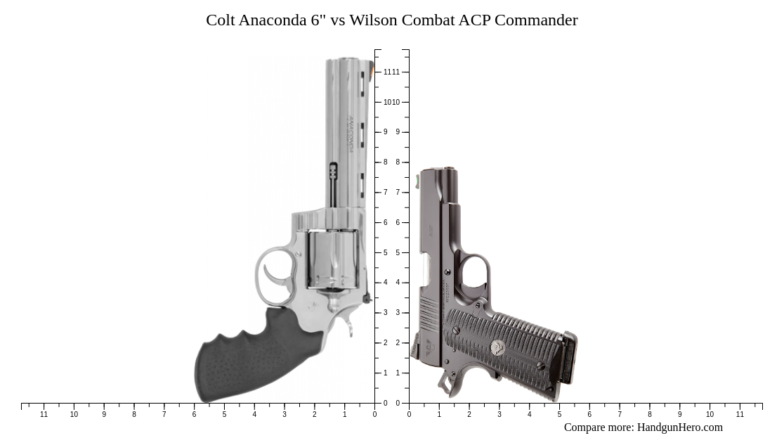 Colt Anaconda 6" vs Wilson Combat ACP Commander size comparison ...