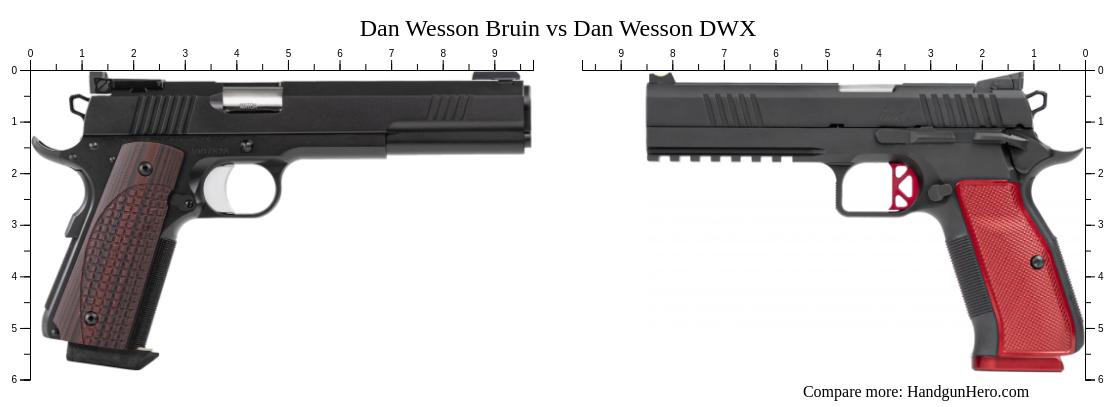 Dan Wesson Bruin vs Dan Wesson DWX size comparison | Handgun Hero