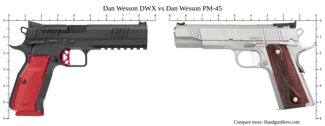 Dan Wesson DWX vs Dan Wesson PM-45 size comparison | Handgun Hero
