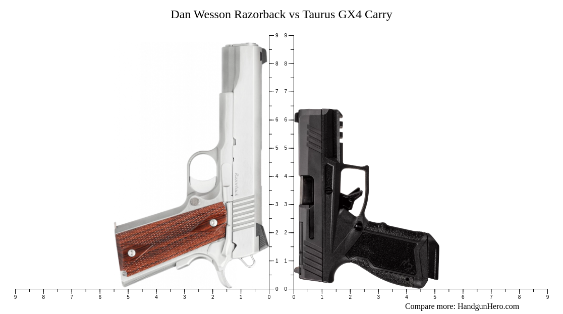 Dan Wesson Razorback vs Taurus GX4 Carry size comparison | Handgun Hero