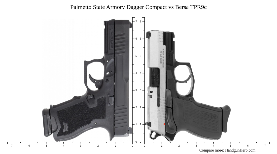 Palmetto State Armory Dagger Compact vs Bersa TPR9c size comparison ...