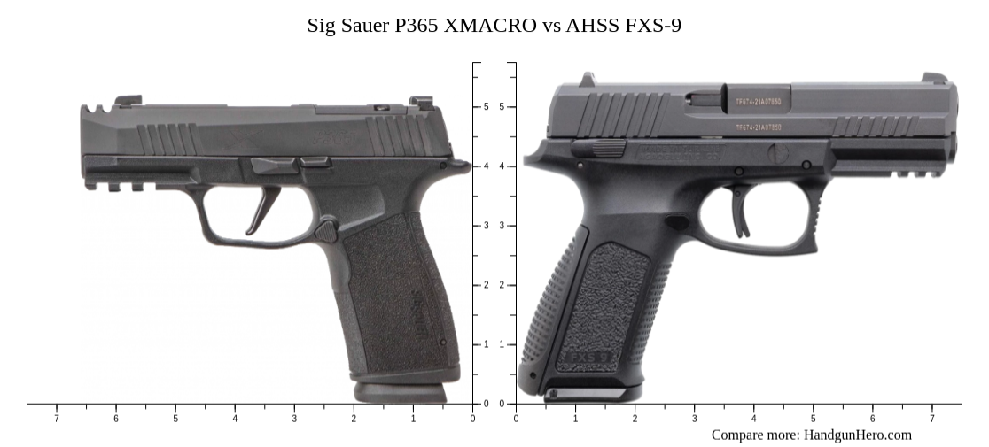 Sig Sauer P365 XMACRO vs AHSS FXS-9 size comparison | Handgun Hero