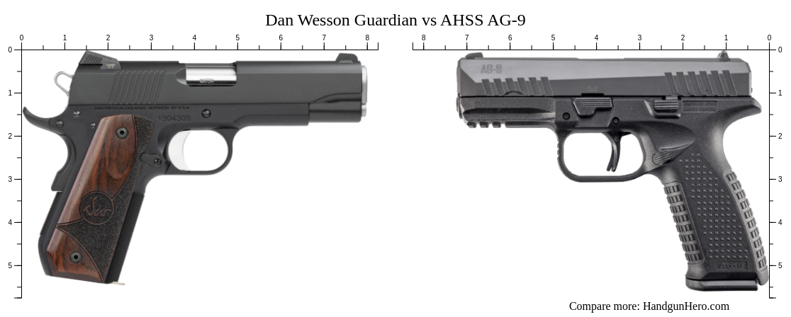 Dan Wesson Guardian vs AHSS AG-9 size comparison | Handgun Hero