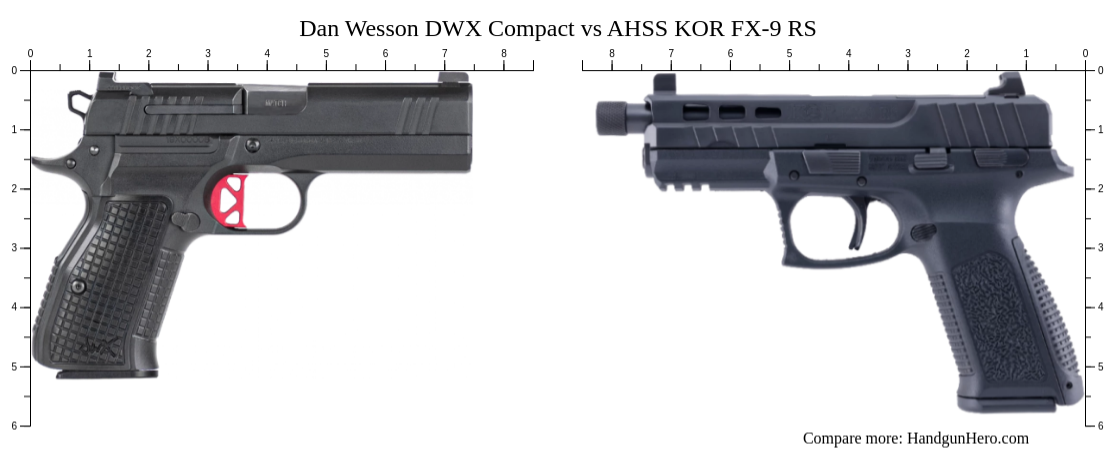 Dan Wesson DWX Compact vs AHSS KOR FX-9 RS size comparison | Handgun Hero