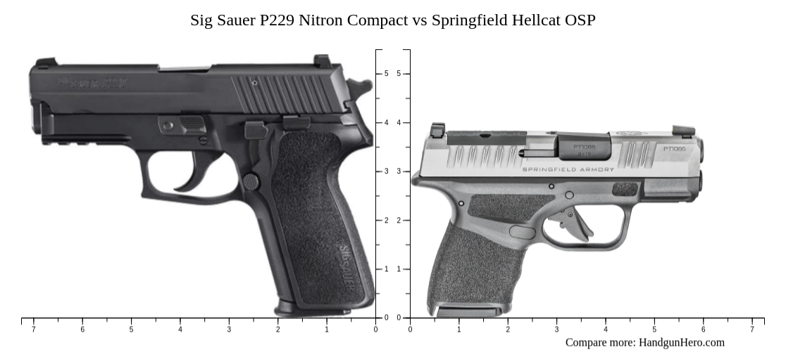 Sig Sauer P229 Nitron Compact vs Springfield Hellcat OSP size ...