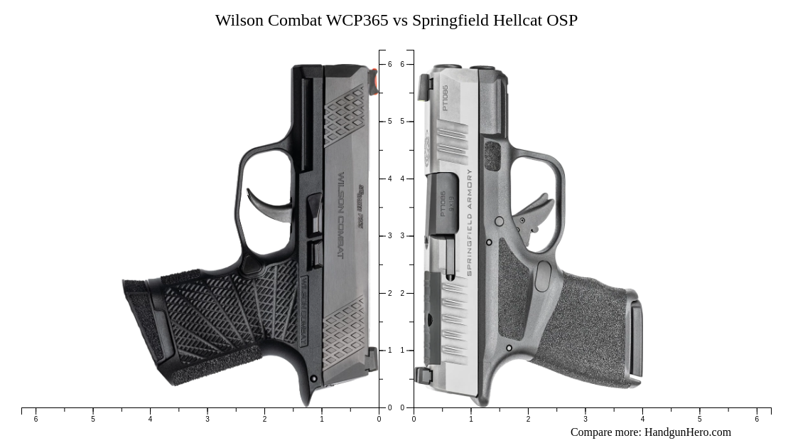 Wilson Combat WCP365 vs Springfield Hellcat OSP size comparison ...