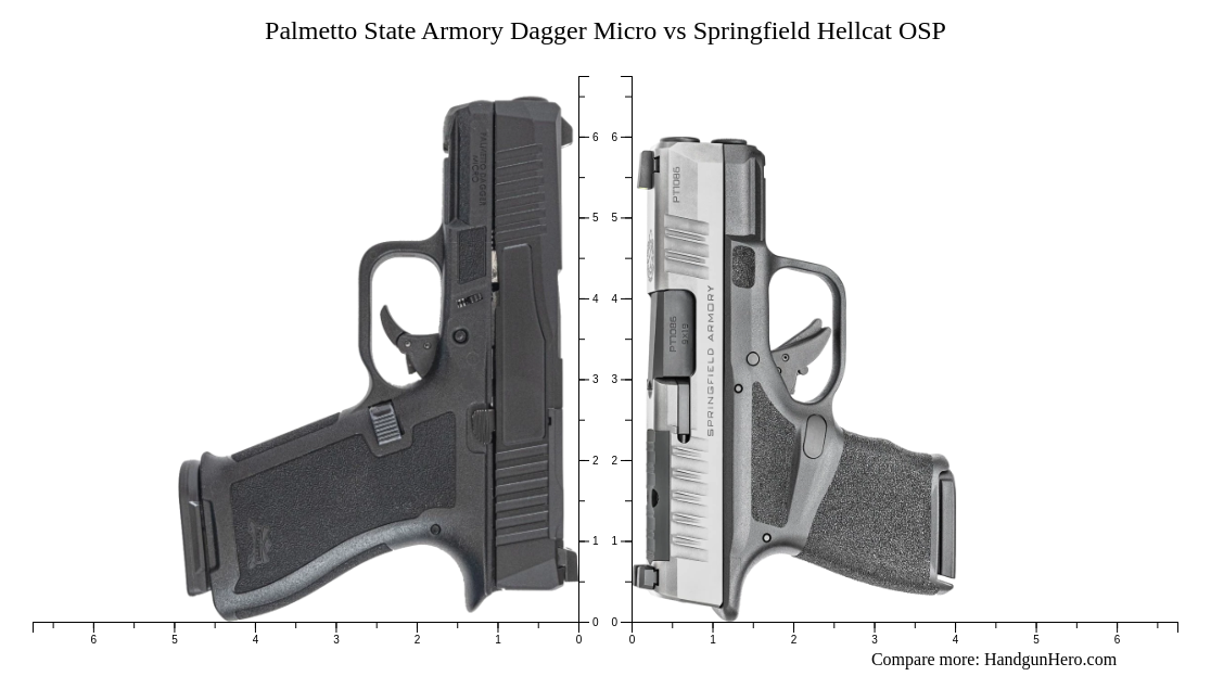 Palmetto State Armory Dagger Micro vs Springfield Hellcat OSP size ...