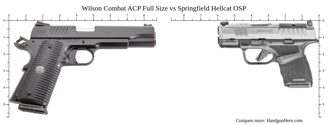 Wilson Combat ACP Full Size vs Springfield Hellcat OSP size comparison ...
