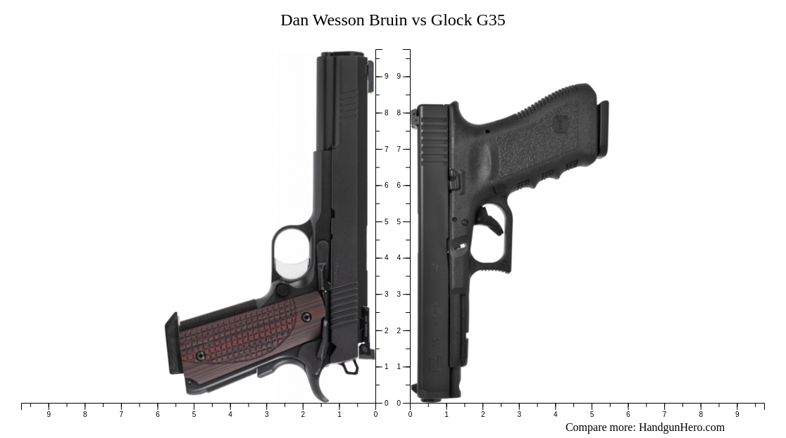 Dan Wesson Bruin vs Glock G35 size comparison | Handgun Hero