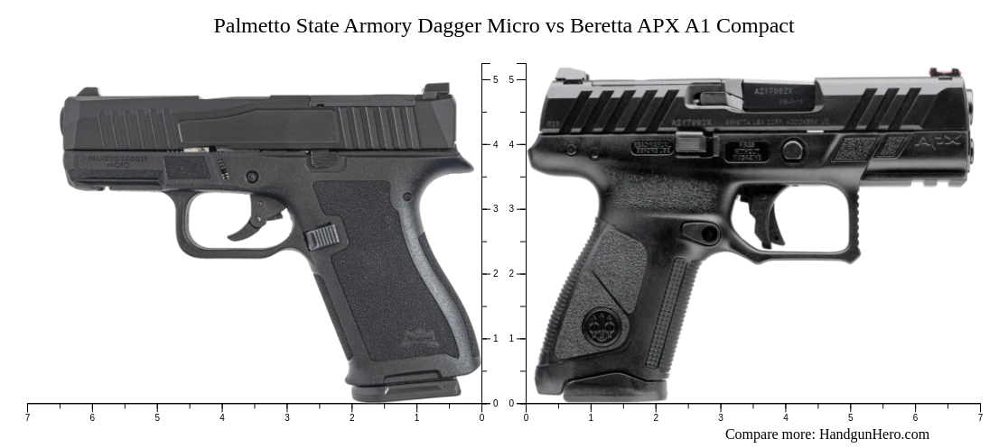Palmetto State Armory Dagger Micro vs Beretta APX A1 Compact size ...