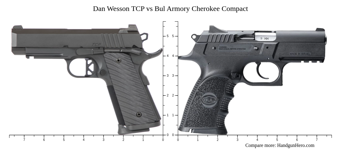 Dan Wesson TCP vs Bul Armory Cherokee Compact size comparison | Handgun ...