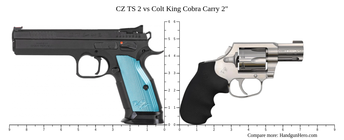 CZ TS 2 vs Colt King Cobra Carry 2" size comparison | Handgun Hero