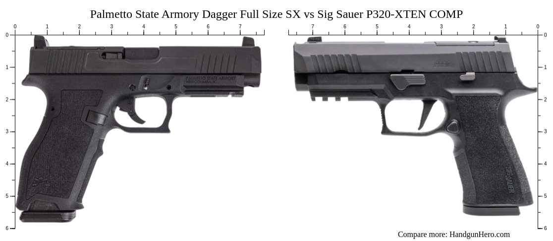 Palmetto State Armory Dagger Full Size SX vs Sig Sauer P320-XTEN COMP ...
