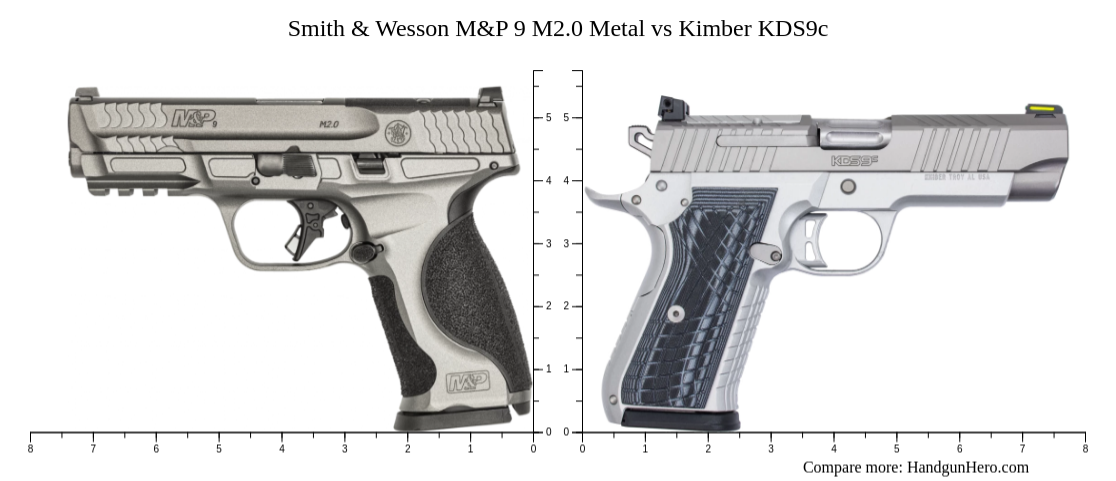 Smith & Wesson M&P 9 M2.0 Metal vs Kimber KDS9c size comparison ...
