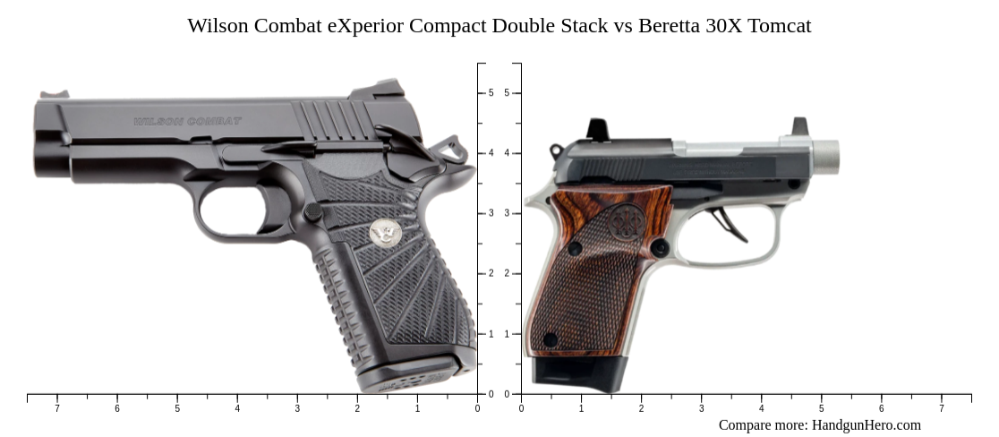 Wilson Combat eXperior Compact Double Stack vs Beretta 30X Tomcat size ...