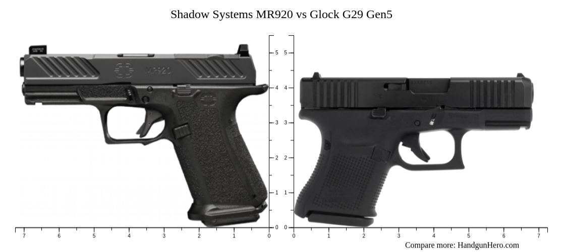 Shadow Systems MR920 vs Glock G29 Gen5 size comparison | Handgun Hero