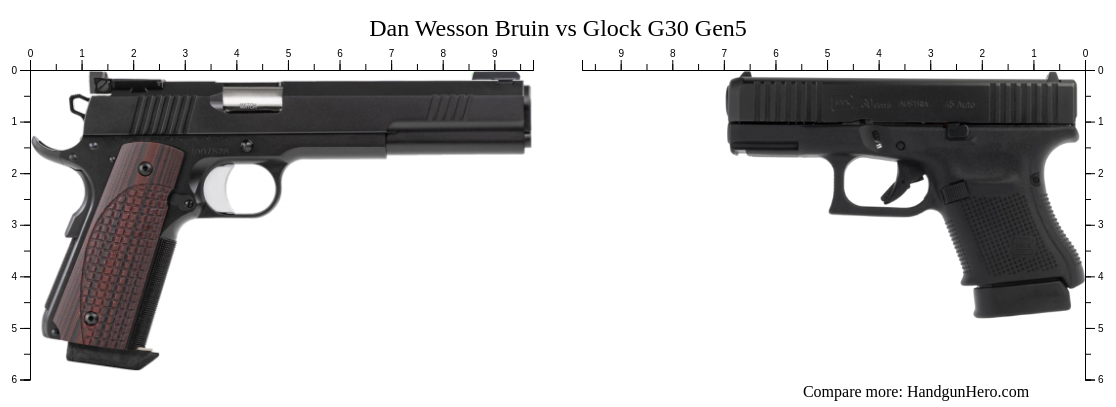 Dan Wesson Bruin vs Glock G30 Gen5 size comparison | Handgun Hero
