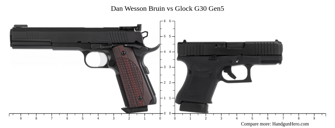 Dan Wesson Bruin vs Glock G30 Gen5 size comparison | Handgun Hero