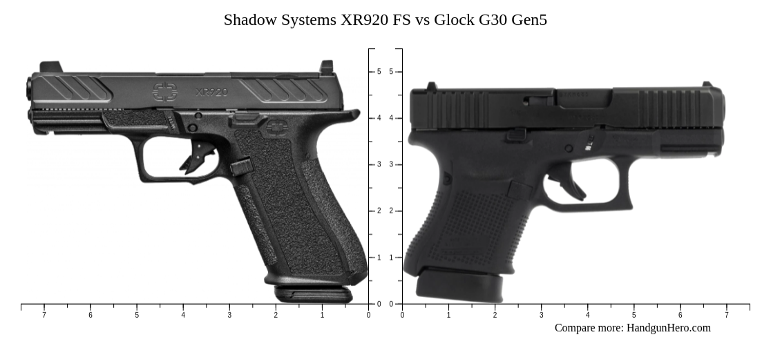 Shadow Systems XR920 FS vs Glock G30 Gen5 size comparison | Handgun Hero