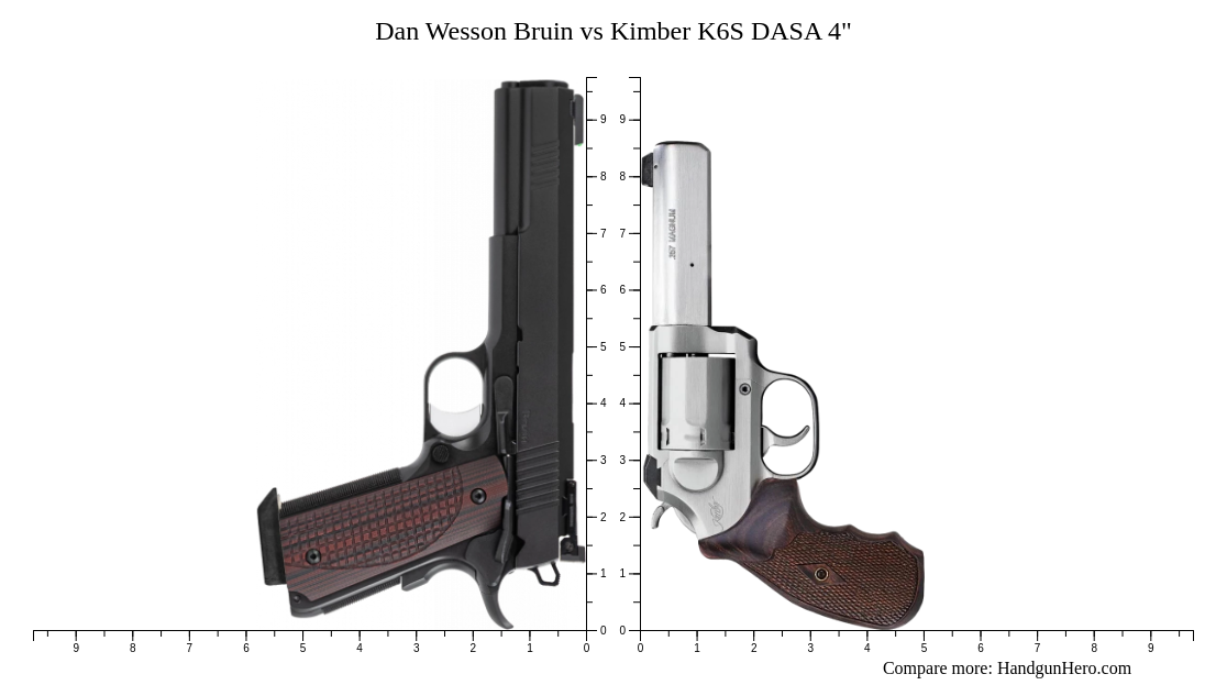 Dan Wesson Bruin vs Kimber K6S DASA 4" size comparison | Handgun Hero