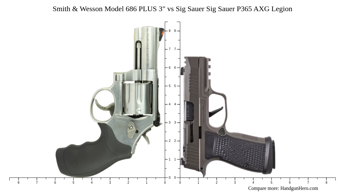 Smith & Wesson Model 686 PLUS 3" vs Sig Sauer P365 AXG Legion size ...