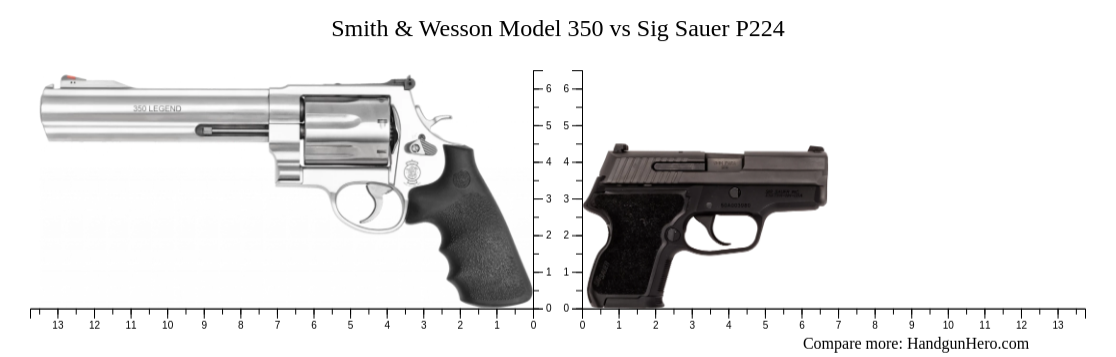 Smith & Wesson Model 350 vs Sig Sauer P224 size comparison | Handgun Hero