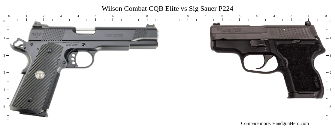 Wilson Combat CQB Elite vs Sig Sauer P224 size comparison | Handgun Hero