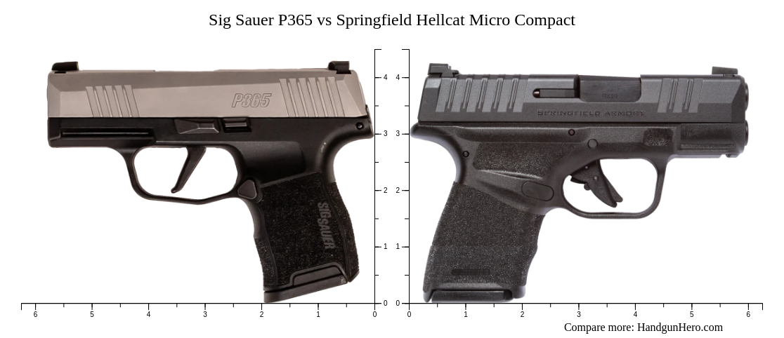 Sig Sauer P365 vs Springfield Hellcat Micro Compact size comparison ...