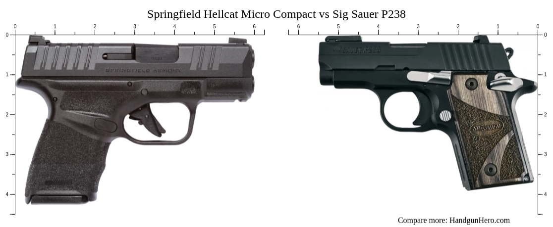 Walther PPK vs Sig Sauer P238 vs Springfield Hellcat Micro Compact size ...