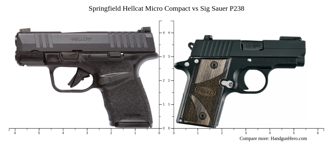 Walther PPK vs Sig Sauer P238 vs Springfield Hellcat Micro Compact size ...