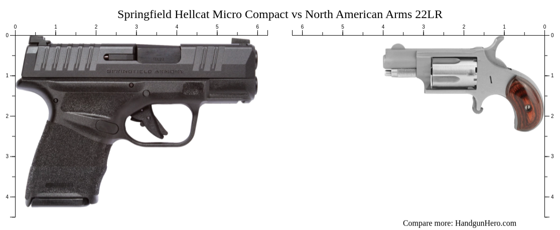 Springfield Hellcat Micro Compact vs North American Arms 22LR size ...
