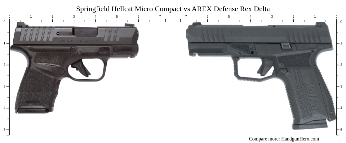 Springfield Hellcat Micro Compact vs AREX Defense Rex Delta size ...