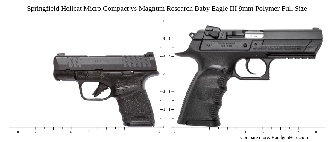 Springfield Hellcat Micro Compact vs Magnum Research Baby Eagle III 9mm ...