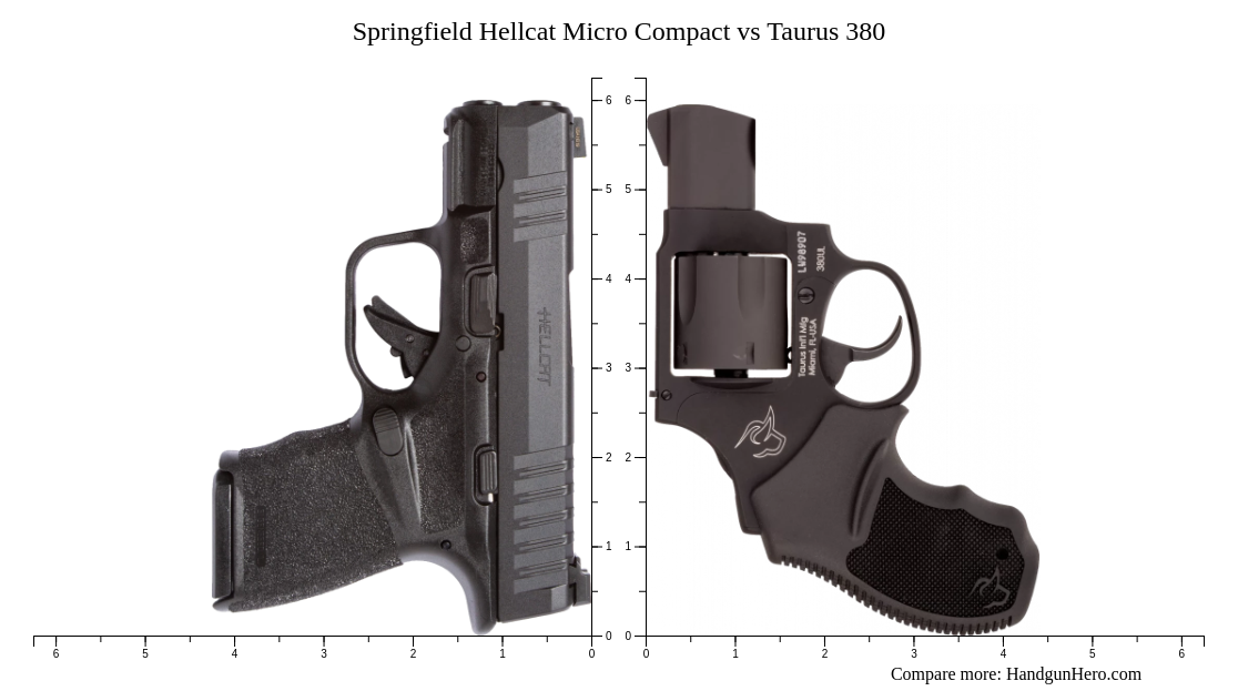 Springfield Hellcat Micro Compact vs Taurus 380 size comparison ...
